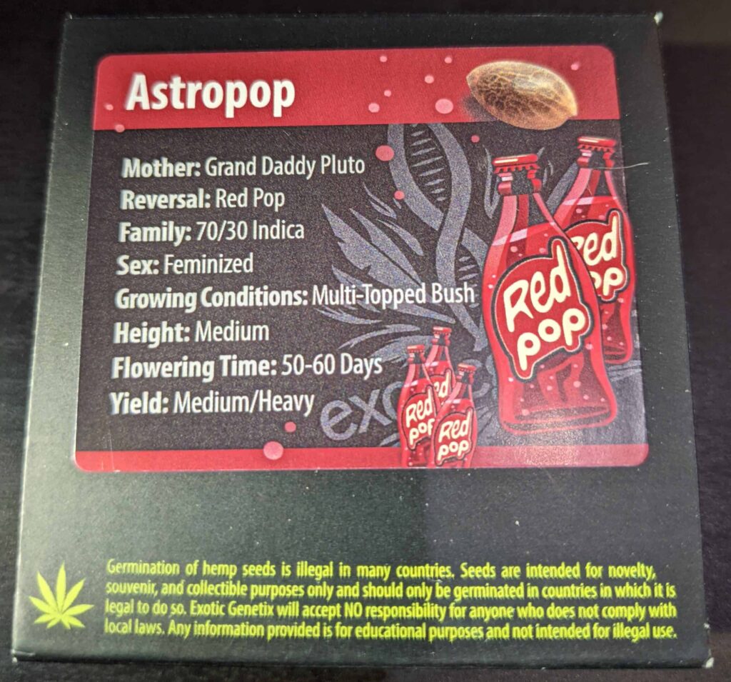 EXOTIC GENETIX - ASTRO POP STRAIN - FEM PHOTO - 6 PACK - Multiverse ...